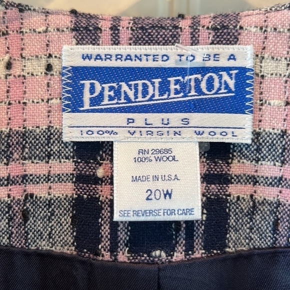 Pendleton | Jackets & Coats | Vintage Pendleton Pink Black Tweed Wool ...